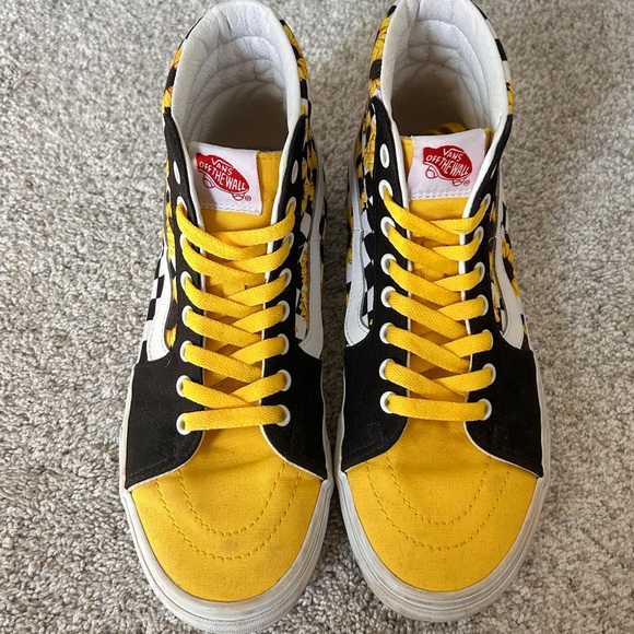 Vans | Shoes | Custom Yellow Sunflower Sk8hi Vans | Poshmark